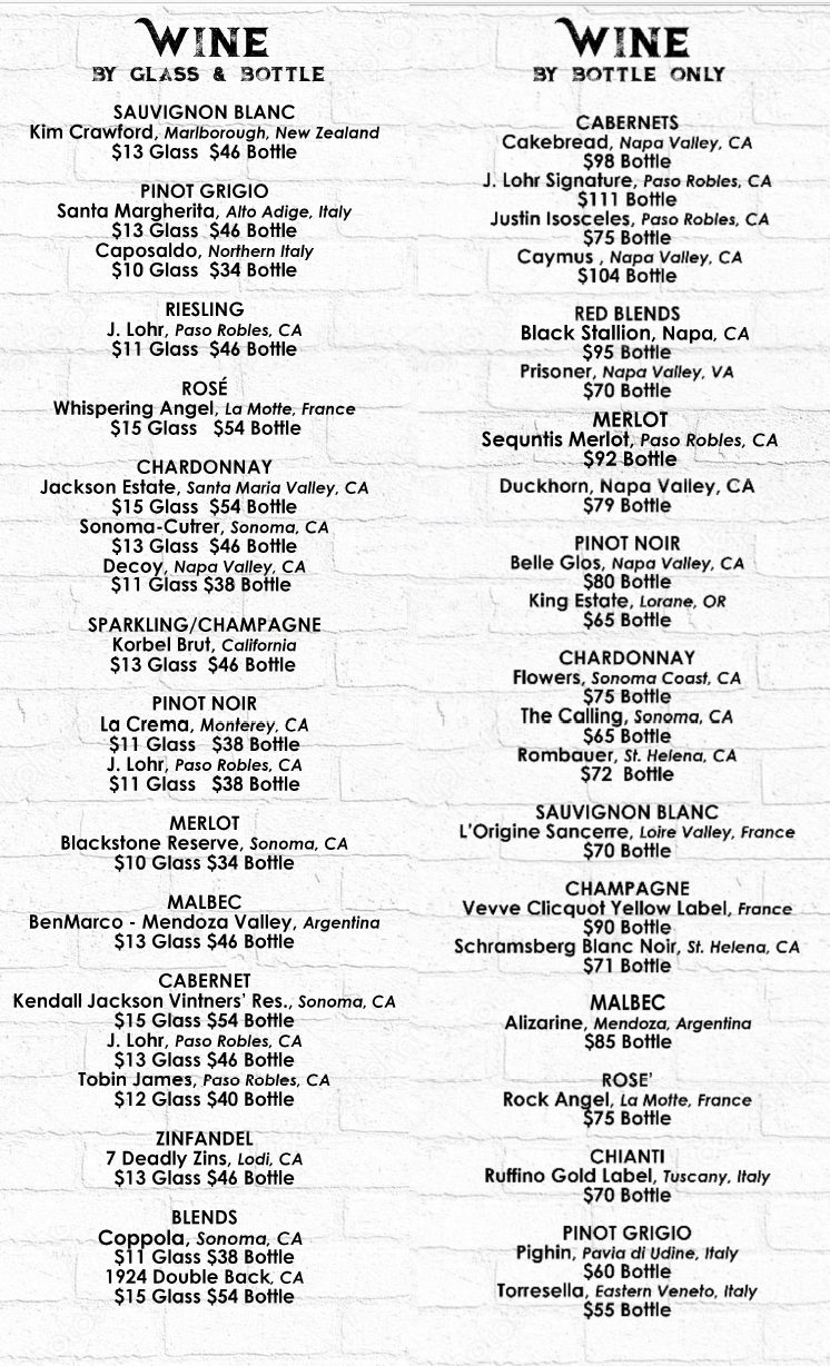 MENU – The Rustic House